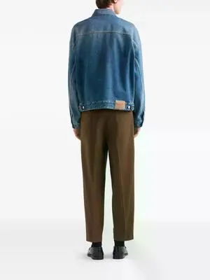 Prada Washed Denim Blouson Jacket - Blue
