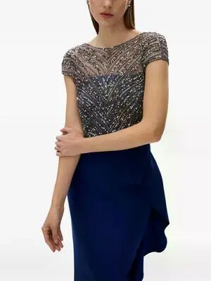 Rachel Gilbert Sequin-embellished Ruffled Maxi Dress