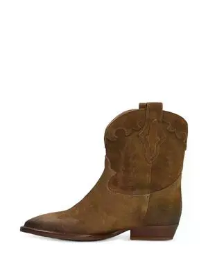 GISEL MOIRE Embroidered Western Boots