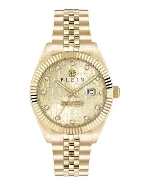 Philipp Plein Date Superlative Crystal Watch - Stainless Steel