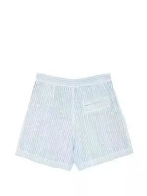 120% Lino Vertical-stripe Pleated Shorts