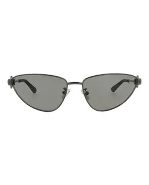 Bottega Veneta Cat Eye Sunglasses - Ruthenium Ruthenium Grey (bv1186s/30013675/001)
