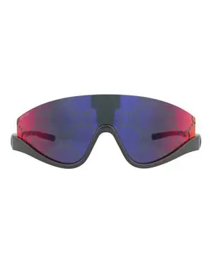 Gucci Shield Frame Sunglasses - Grey Grey Red (gg1650s/30015328/009)