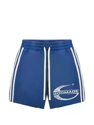 GODMADE Logo-print Side-stripe Shorts