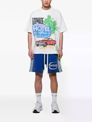 GODMADE Logo-print Side-stripe Shorts
