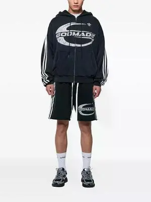 GODMADE Logo-print Side-stripe Shorts - Black