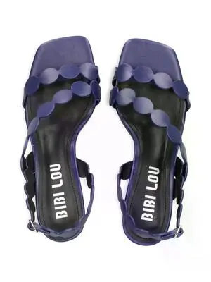 BIBI LOU Onami Scalloped Leather Sandals - Blue