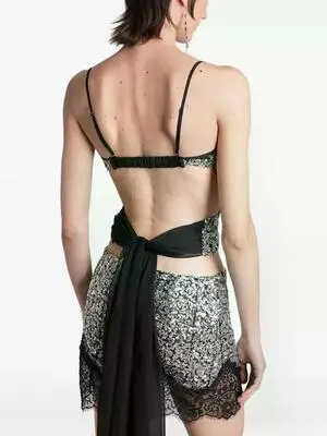 SIEDRES Sequin-embellished Backless Top