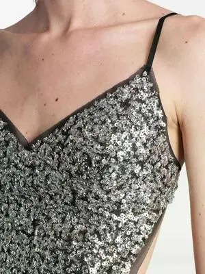 SIEDRES Sequin-embellished Backless Top