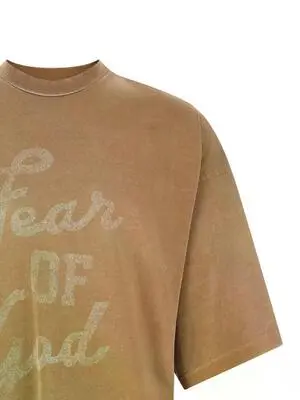 Fear Of God Graphic-print Logo-patch T-shirt - Neutrals