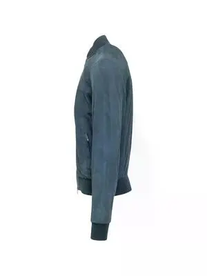 BARBA NAPOLI Zip-up Suede Jacket - Blue
