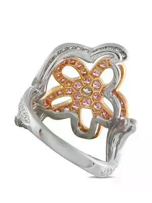 Van Cleef & Arpels 18k White Gold Diamond Floral Ring