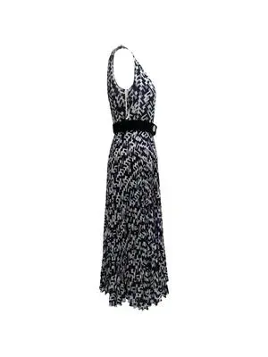 Prada Belted Geometric-print Midi Dress