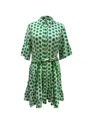 Diane Von Furstenberg Beata Gathered Shirt Dress - Neutrals