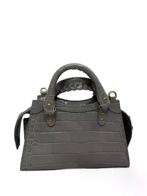 Balenciaga Mini Neo Classic City Croc-embossed Handbag - Grey