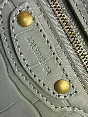 Balenciaga Mini Neo Classic City Croc-embossed Handbag - Grey