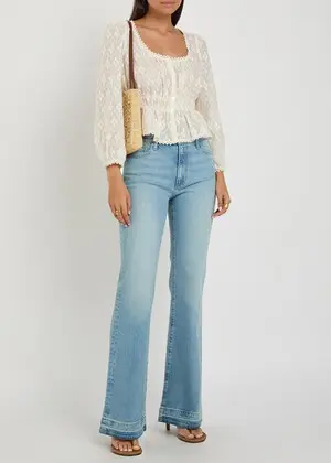 Paige Sofia Flared-leg Jeans - Light Blue