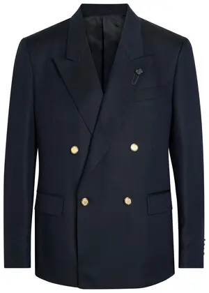 LARDINI Double-breasted Cashmere And Wool-blend Blazer