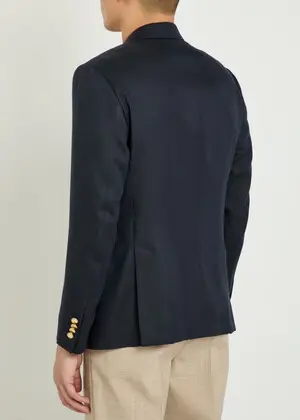 LARDINI Double-breasted Cashmere And Wool-blend Blazer