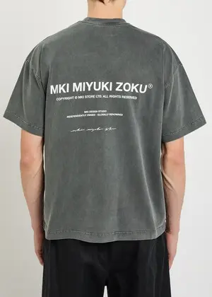 MKI MIYUKI ZOKU Design Studio Cotton T-shirt - Black