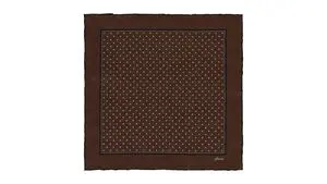 Brioni Polka Dot Print Silk Pocket Square - Brown