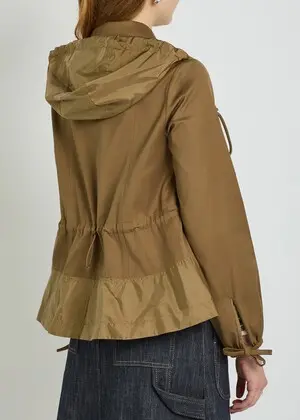 Moncler Adenium Hooded Woven Jacket - Beige