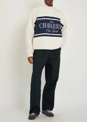 WILLY CHAVARRIA Gilroy Color-blocked Cotton Sweatshirt - White