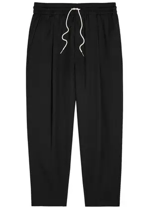 Drole De Monsieur Cropped Cotton Trousers - Black