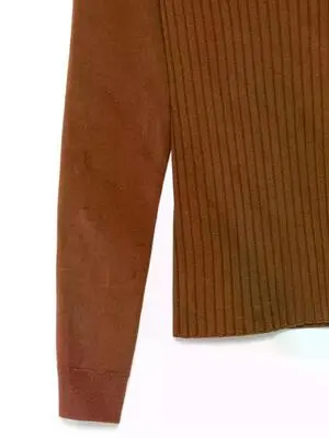 Theory Ribbed Polo Top - Brown