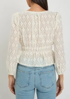 Paige Embroidered Cotton And Silk-blend Blouse - White