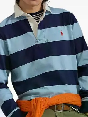 Polo Ralph Lauren Striped Long-sleeve Rugby Polo Shirt - Blue