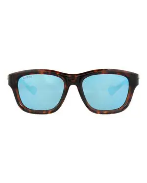 Gucci Square Frame Injection Sunglasses - Havana Havana Blue (gg1630s/30014936/002)