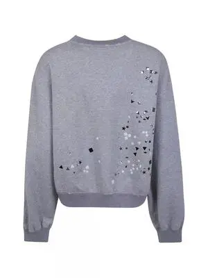 Mihara Yasuhiro Stud-embellished Distressed Sweatshirt - Grey