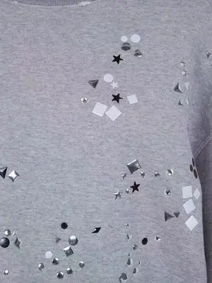 Mihara Yasuhiro Stud-embellished Distressed Sweatshirt - Grey