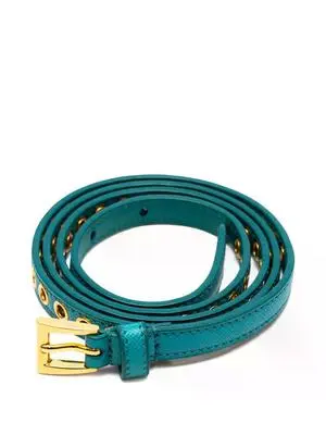 Prada Skinny Eyelet Belt - Blue