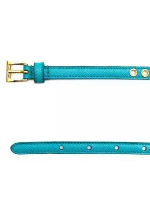Prada Skinny Eyelet Belt - Blue