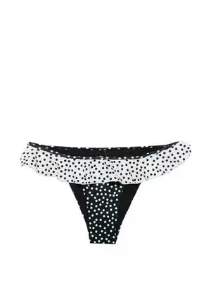 LESLIE AMON Cynthia Polka-dot Bikini Bottom - Black