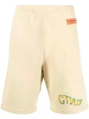 Heron Preston Logo-embellished Cotton Track Shorts - Neutrals