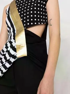 Balmain Mix-print Asymmetric Top