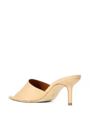 Staud Patent-finish Heeled Mules - Neutrals