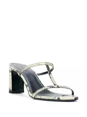 Staud Talita Snakeskin-effect Heeled Sandals - Neutrals
