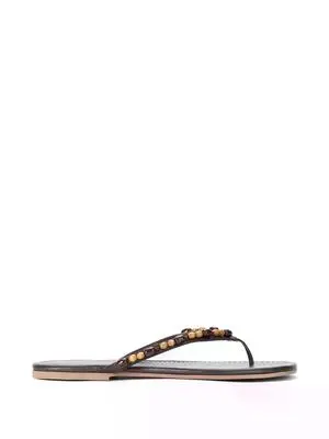 Staud Freja Bead-embellished Sandals - Brown