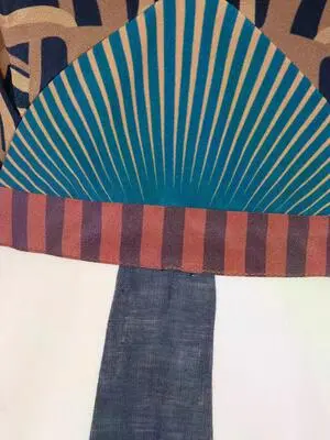 VOLANTIS Ginko Abstract-print Linen Dress - Blue