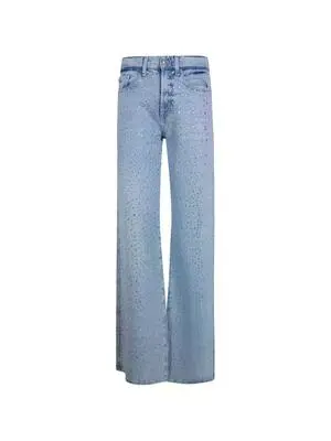 7 For All Mankind Lotta Rhinestone-embellished Denim Jeans - Blue