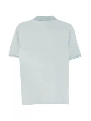 C.P. COMPANY Logo-patch Tipped-cuff Polo Shirt - Blue