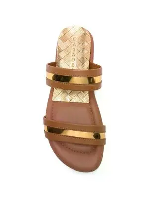 Casadei Florence Metallic-trimmed Leather Sandals