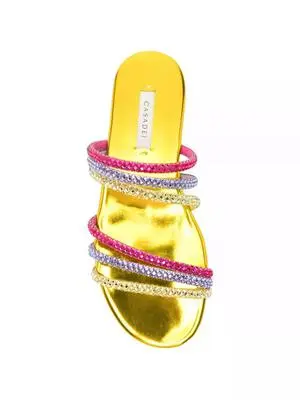 Casadei Crystal-embellished Metallic Sandals - Gold