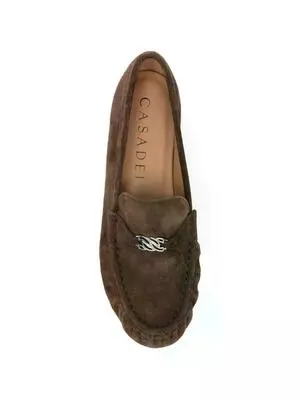 Casadei C-chain Suede Loafers