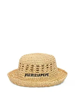 Patrizia Pepe Logo-embroidered Bucket Hat - Neutrals