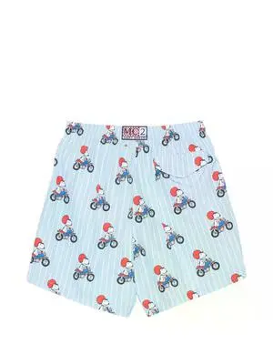 MC2 SAINT BARTH Snoopy-print Striped Swim Shorts